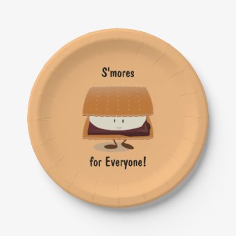 Smiling S'more with words Paper Plate | Zazzle