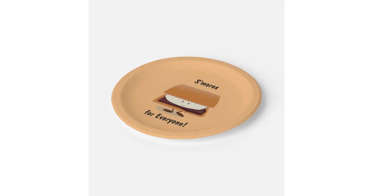Smiling S'more with words Paper Plate | Zazzle