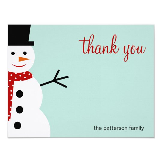Smiling Snowman Christmas/Holiday Thank You Cards | Zazzle.com