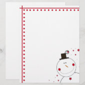 Smiling Snowman Christmas Letterhead | Zazzle