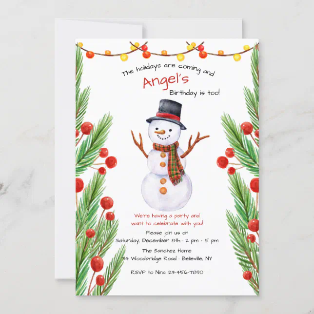 Smiling Snowman Invitation | Zazzle