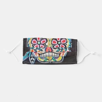 Smiling Sugar Skull Face Mask | Zazzle