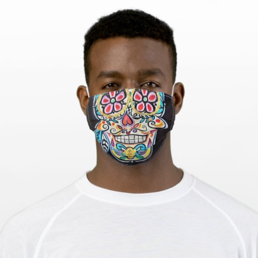 Smiling Sugar Skull Face Mask | Zazzle