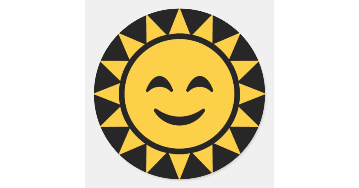 Smiling Sun Classic Round Sticker | Zazzle