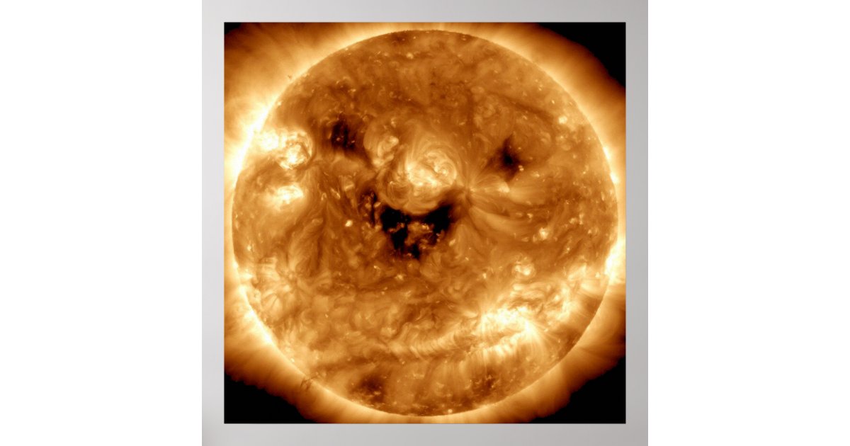Smiling Sun From NASA Solar Observatory Poster | Zazzle