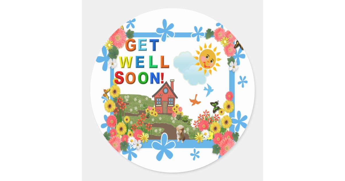 SMILING SUN Get Well Stickers | Zazzle