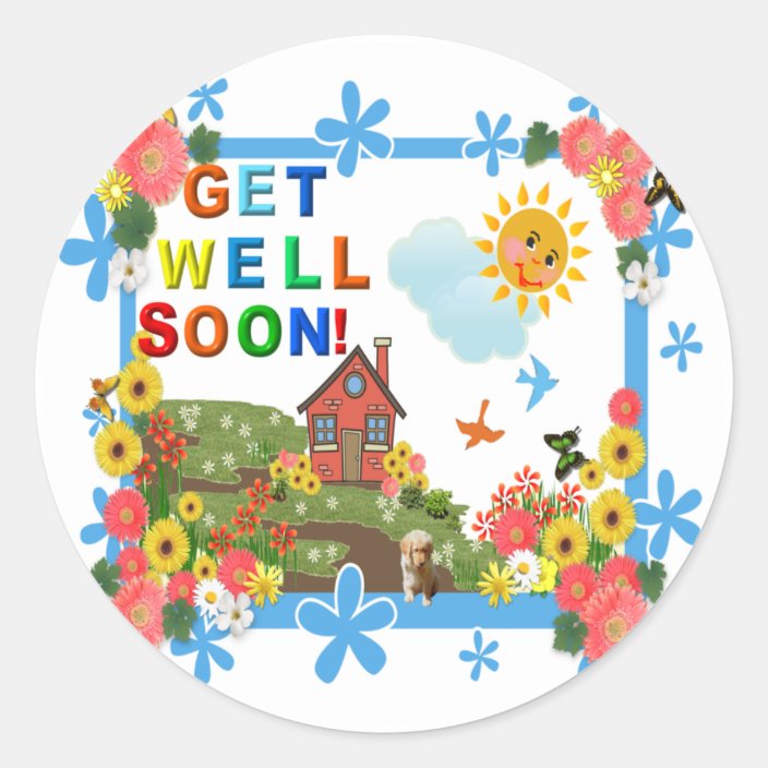 SMILING SUN Get Well Stickers | Zazzle.com