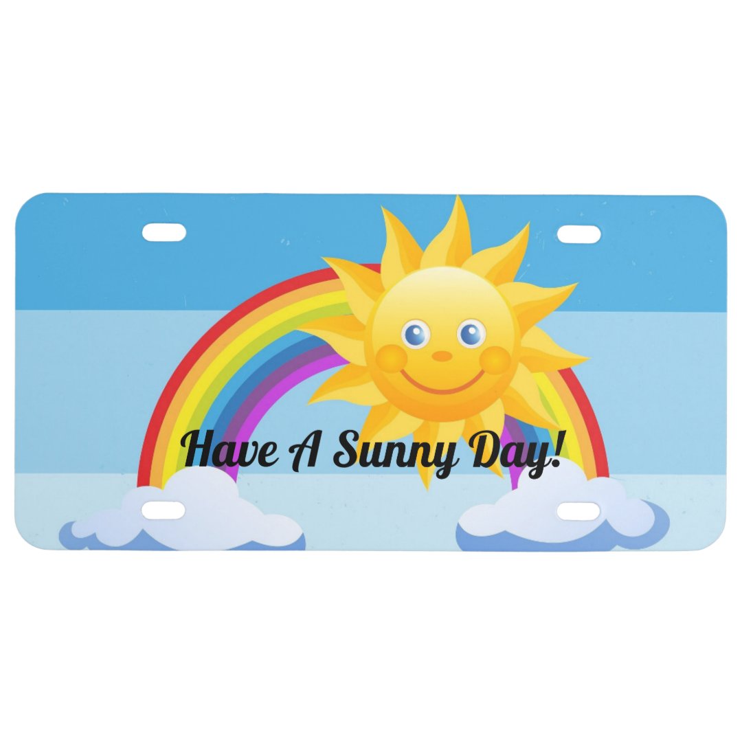 Smiling Sun License Plate | Zazzle