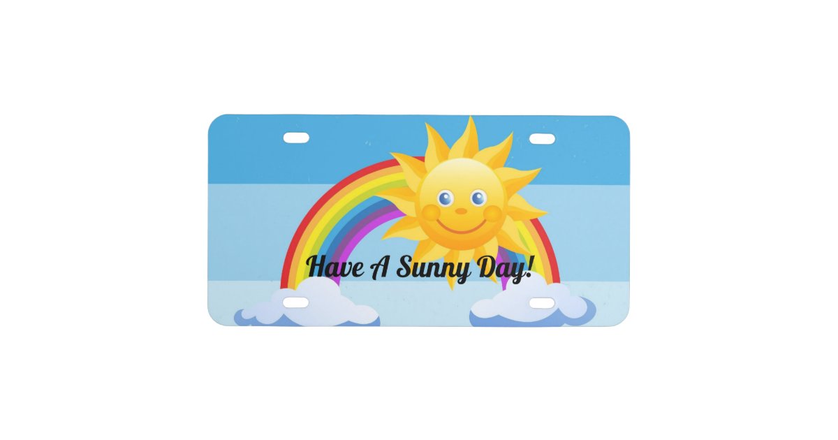 Smiling Sun License Plate | Zazzle