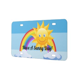 Smiling Sun License Plate | Zazzle