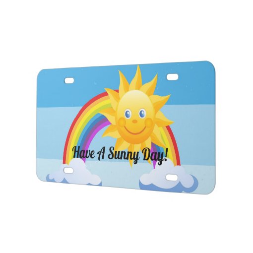 Smiling Sun License Plate | Zazzle