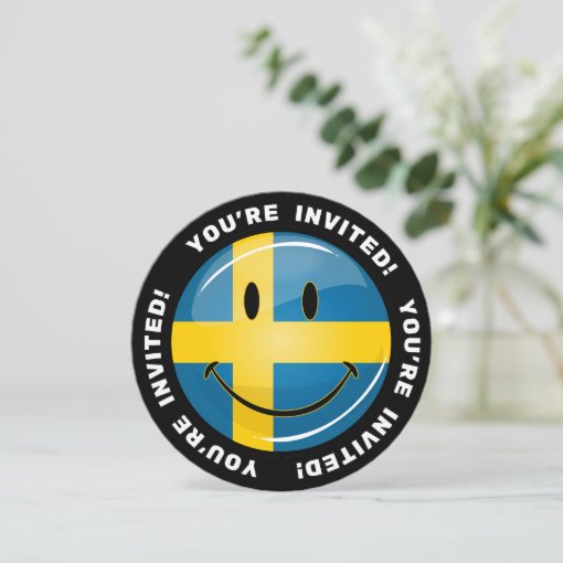 Smiling Swedish Flag Invitation | Zazzle