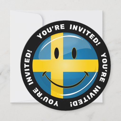 Smiling Swedish Flag Invitation | Zazzle