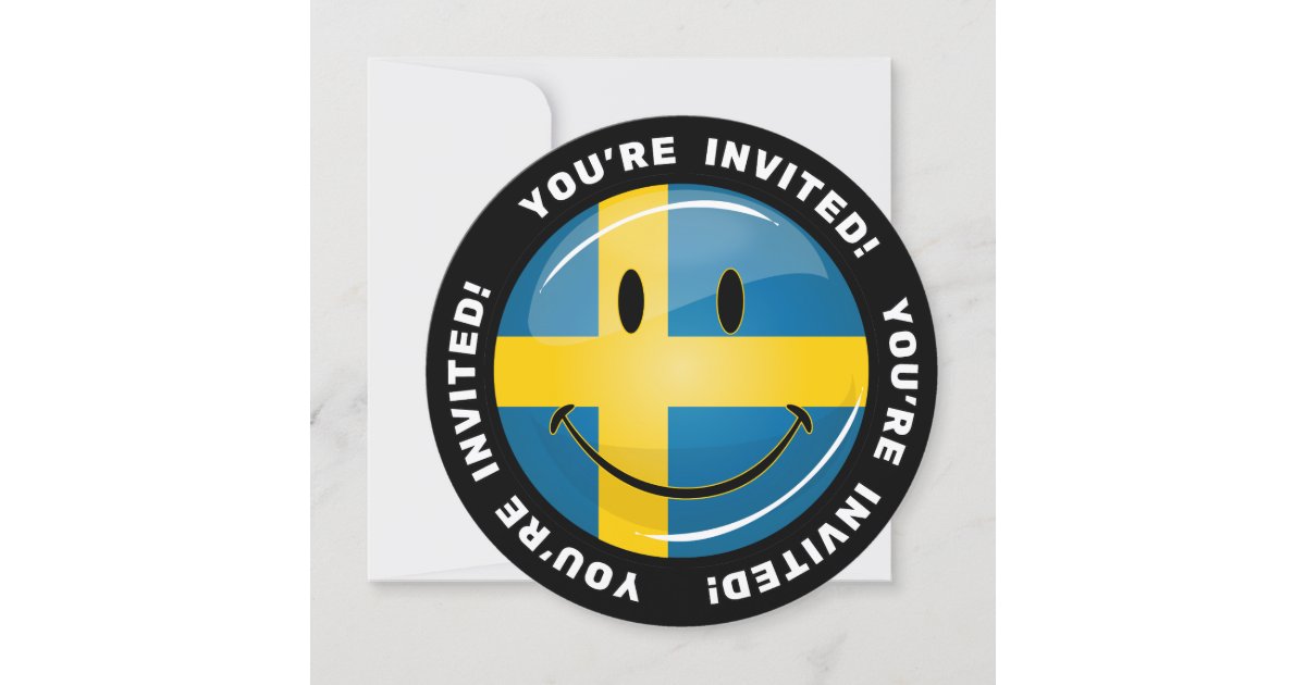 Smiling Swedish Flag Invitation | Zazzle