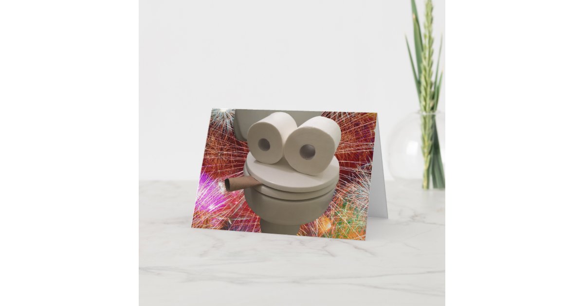 Smiling Toilet Face Card | Zazzle