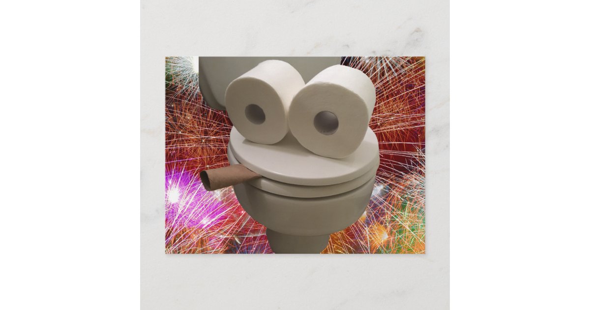 Smiling Toilet Face Postcard | Zazzle