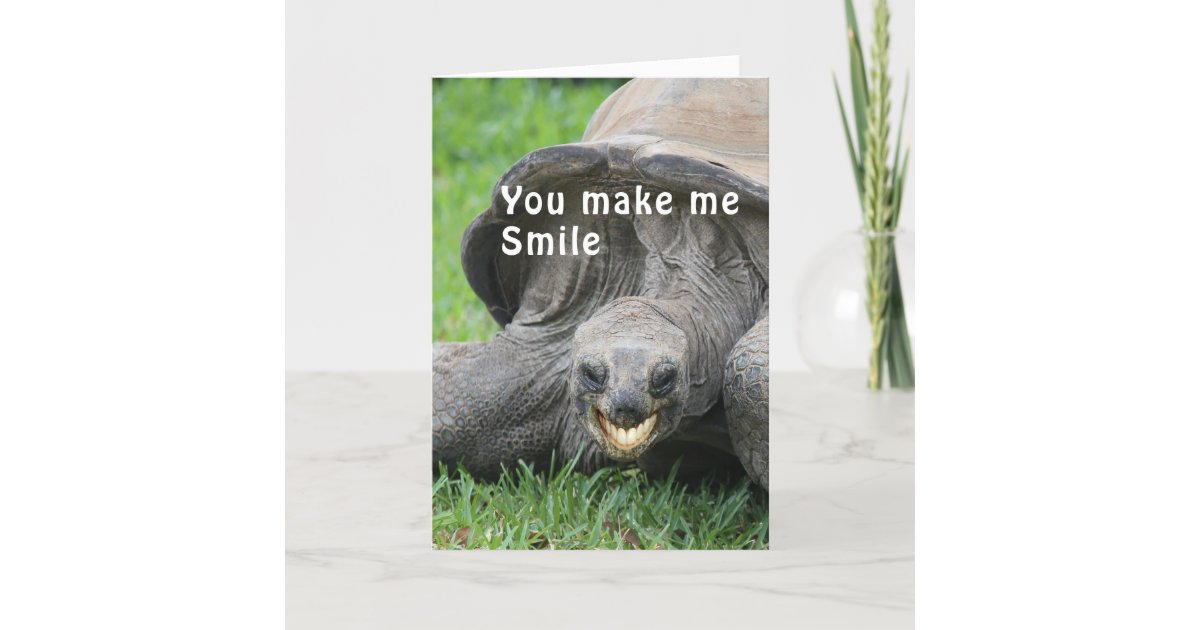 Smiling Tortoise Thinking of you card | Zazzle