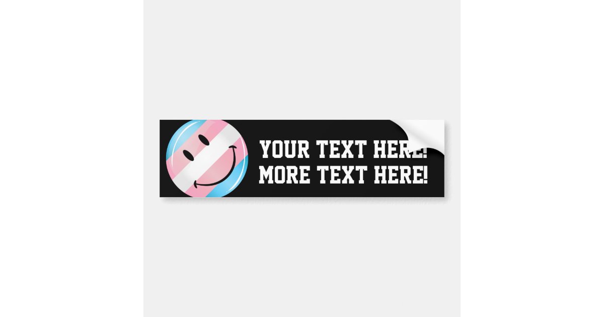Smiling Transgender Flag Bumper Sticker | Zazzle