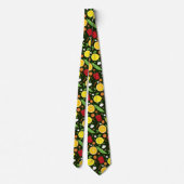 Smiling Vegetable Fruit Dark Green Novelty Pattern Neck Tie | Zazzle