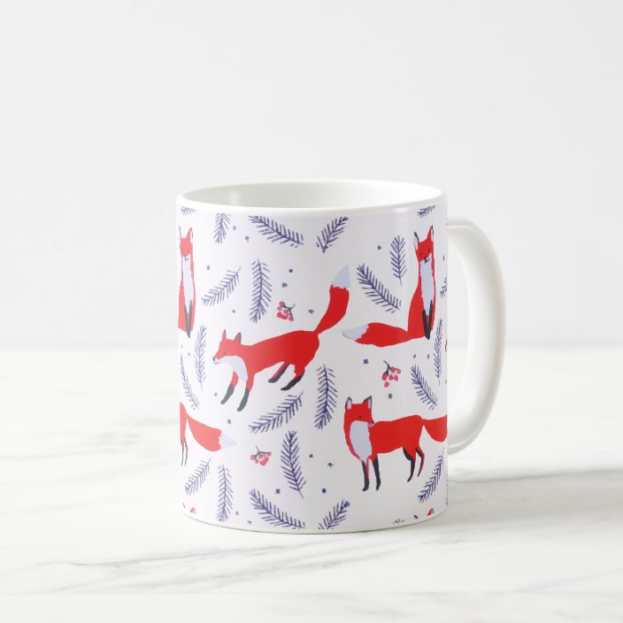 Smiling Woodland Forest Greenery Red Fox Coffee Mug | Zazzle.com