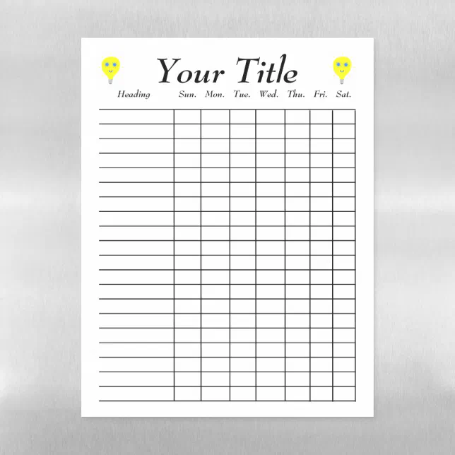 Smiling Yellow Light Bulb Your Title Grid Sheet | Zazzle