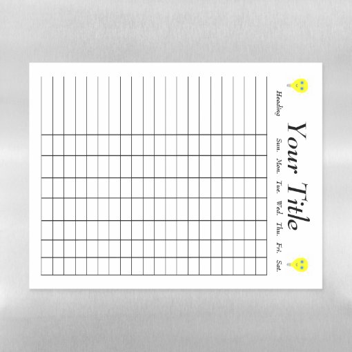 Smiling Yellow Light Bulb Your Title Grid Sheet | Zazzle