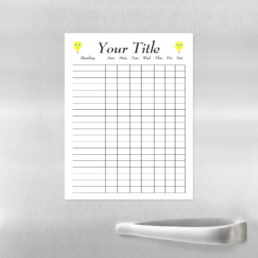 Smiling Yellow Light Bulb Your Title Grid Sheet | Zazzle
