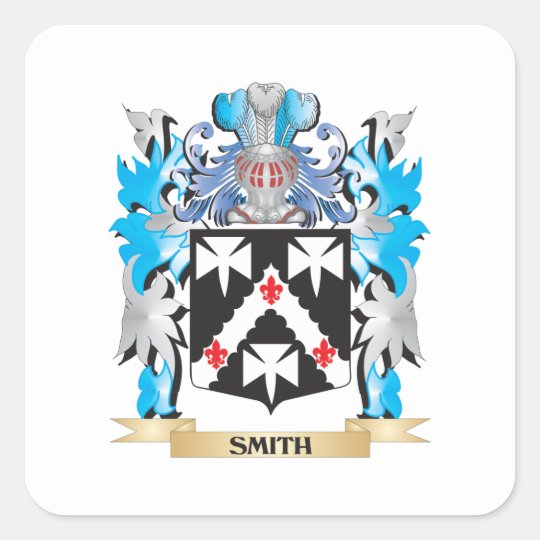 Smith Coat of Arms - Family Crest Square Sticker | Zazzle.com