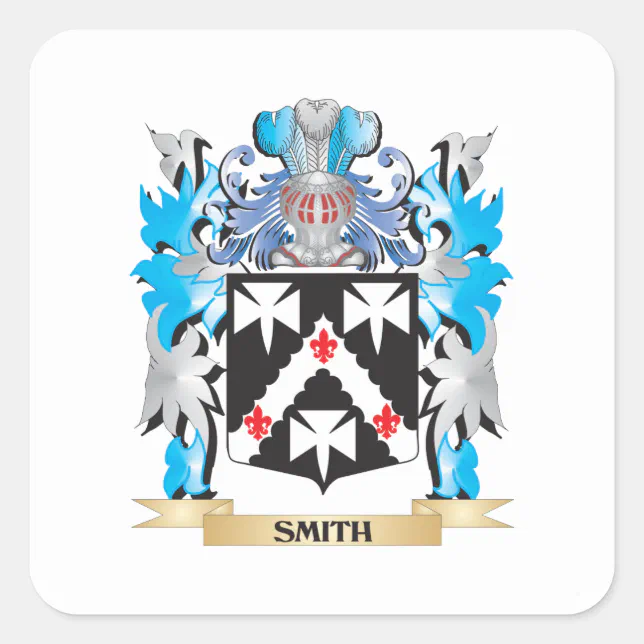 Smith Coat of Arms - Family Crest Square Sticker | Zazzle