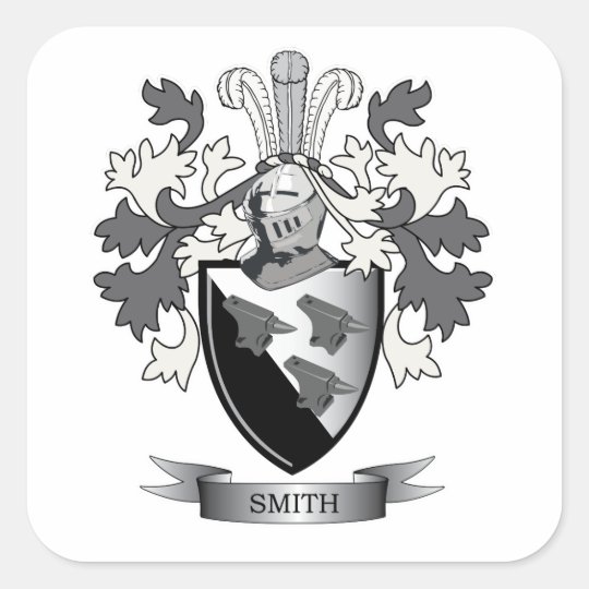 Smith Family Crest Coat of Arms Square Sticker | Zazzle.com