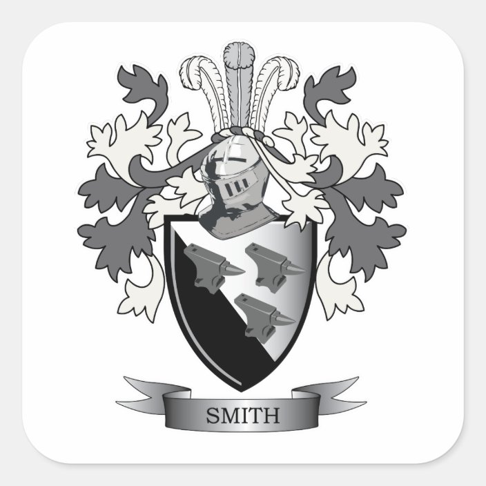Smith Family Crest Coat of Arms Square Sticker | Zazzle.com
