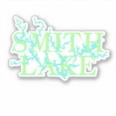 Smith Lake Map Blue and Green Sticker | Zazzle