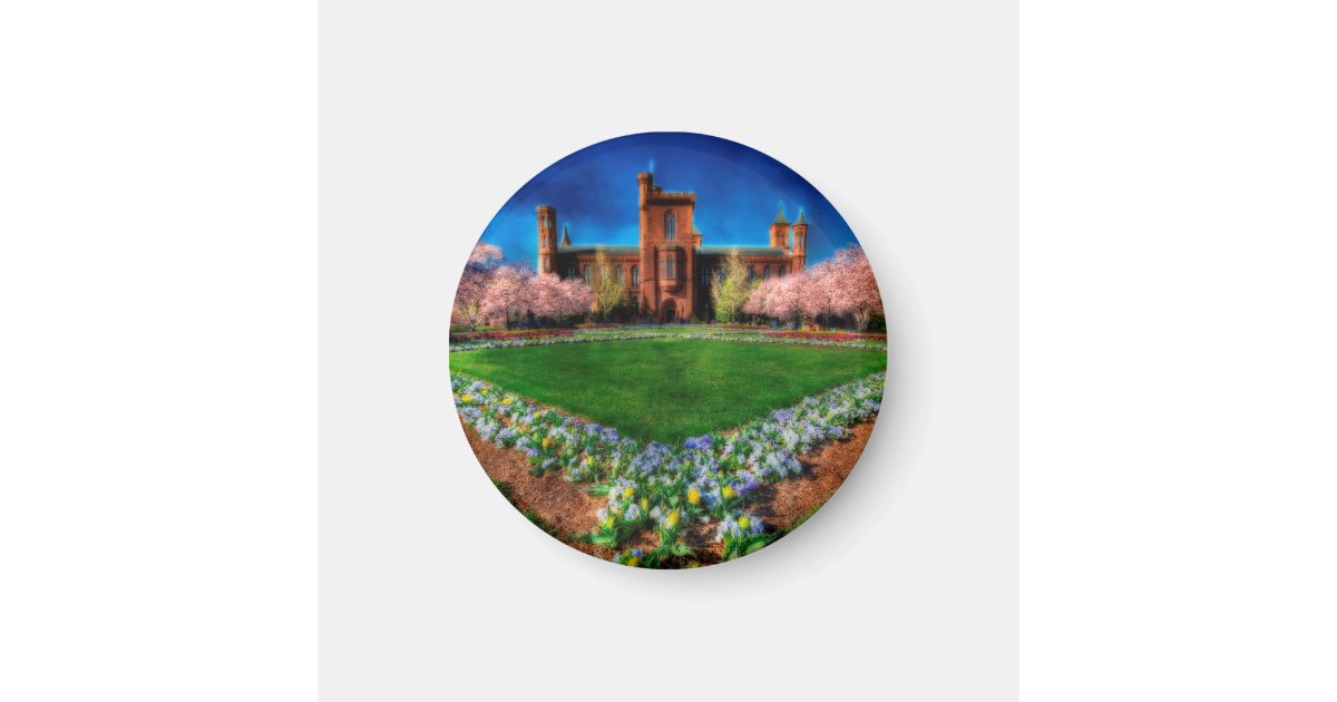 Smithsonian Castle Garden Cherry Blossoms Magnet | Zazzle