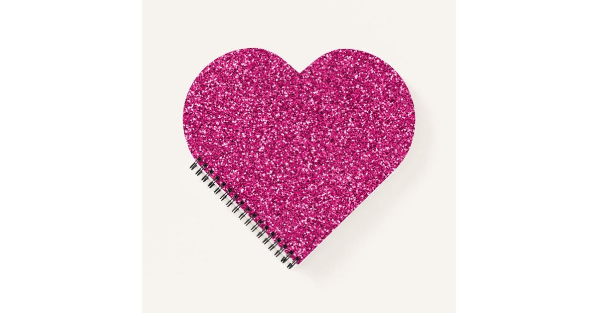 Smitten Pink Glitter Notebook | Zazzle