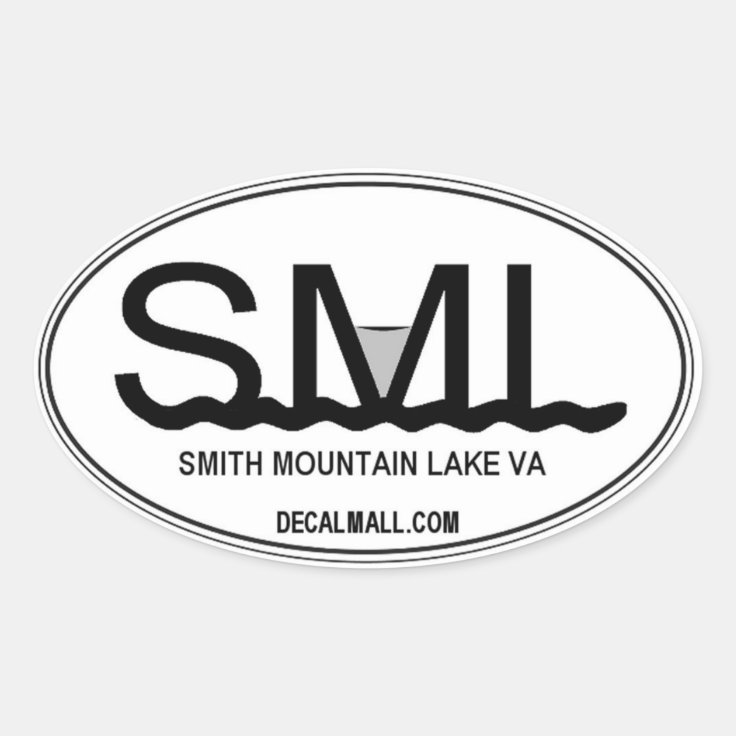 SML Auto Window Decal Smith Mountain Lake Virginia Oval Sticker | Zazzle