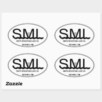SML Auto Window Decal Smith Mountain Lake Virginia Oval Sticker | Zazzle