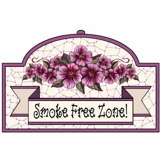 "Smoke Free Zone" - Decorative Sign - 17 Statuette | Zazzle