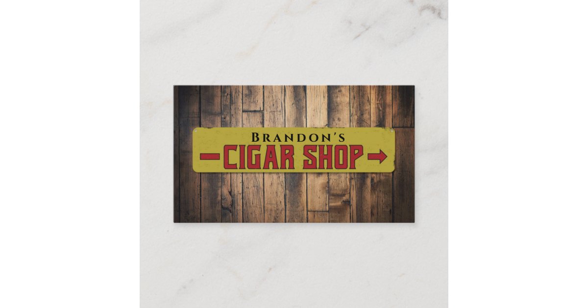 Smoke Shop Sign Personalized Name Cigar Store Business Card | Zazzle