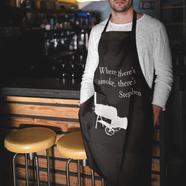Smoker BBQ Smoke Personalized Cooking Apron | Zazzle