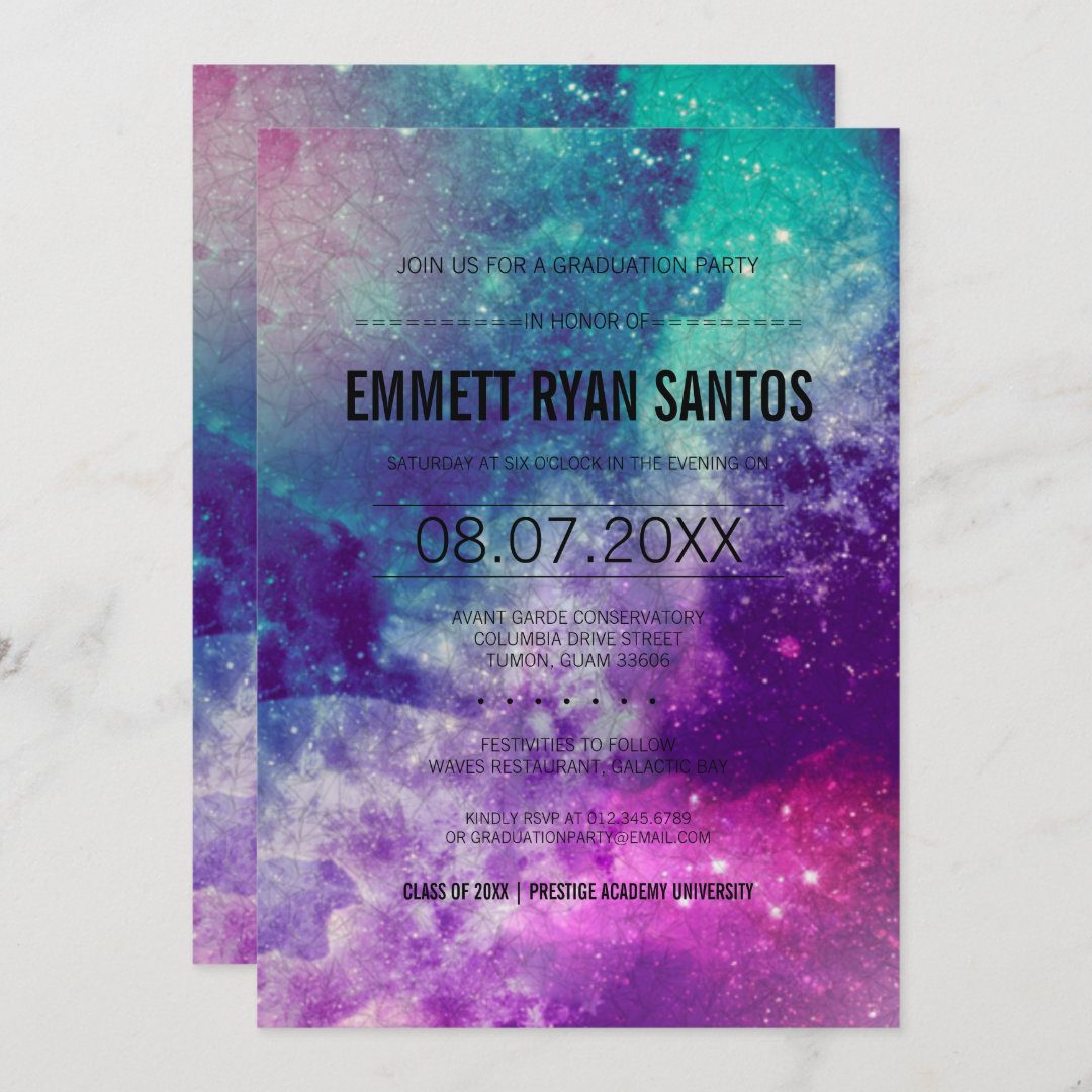 Smokey Galaxy Graduation Party Invite | Zazzle