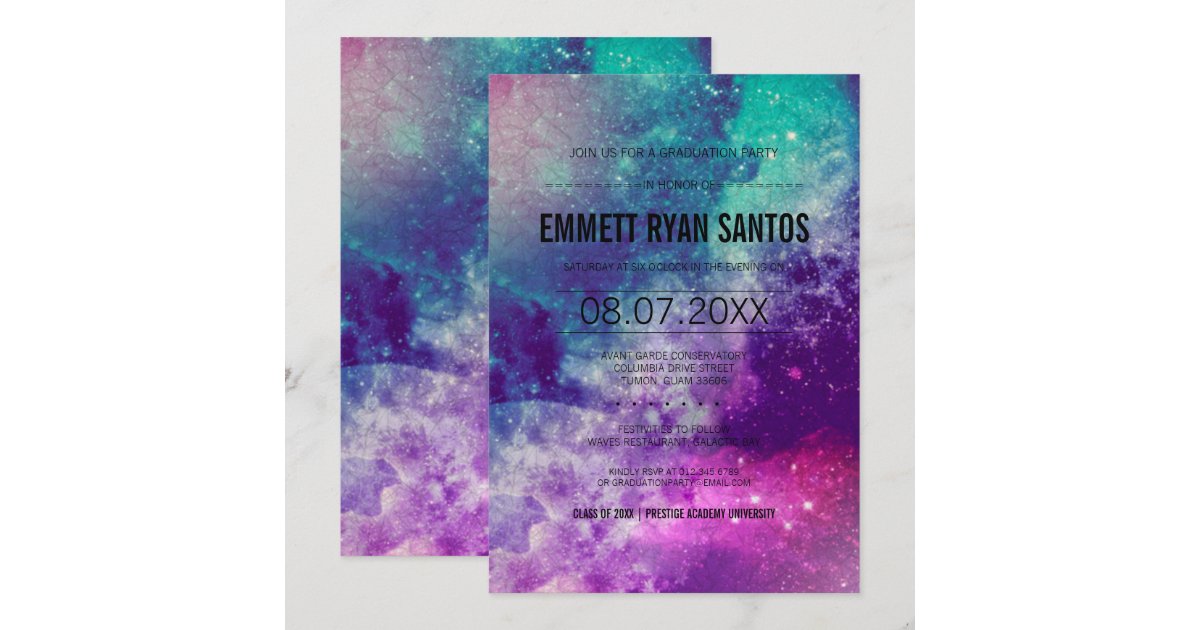 Smokey Galaxy Graduation Party Invite | Zazzle