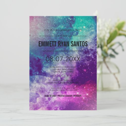 Smokey Galaxy Graduation Party Invite | Zazzle
