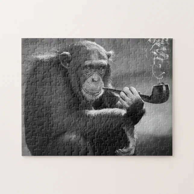 Smoking Chimpanzee, Jigsaw Puzzle | Zazzle