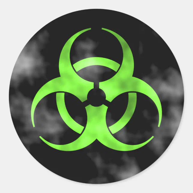 Smoking Green Biohazard Symbol Sticker | Zazzle