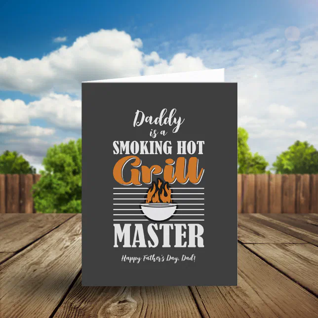 Smoking Hot Grill Master Custom Holiday Card | Zazzle