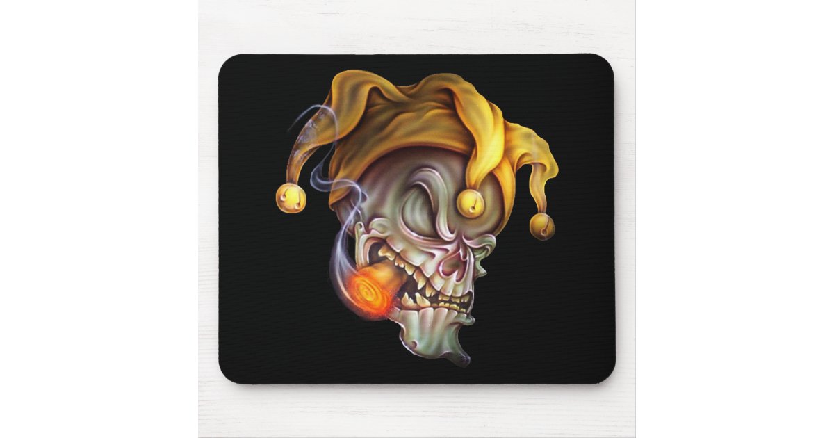 Smoking Jester Skull Mouse Pad | Zazzle