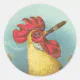Smoking Rooster Classic Round Sticker | Zazzle