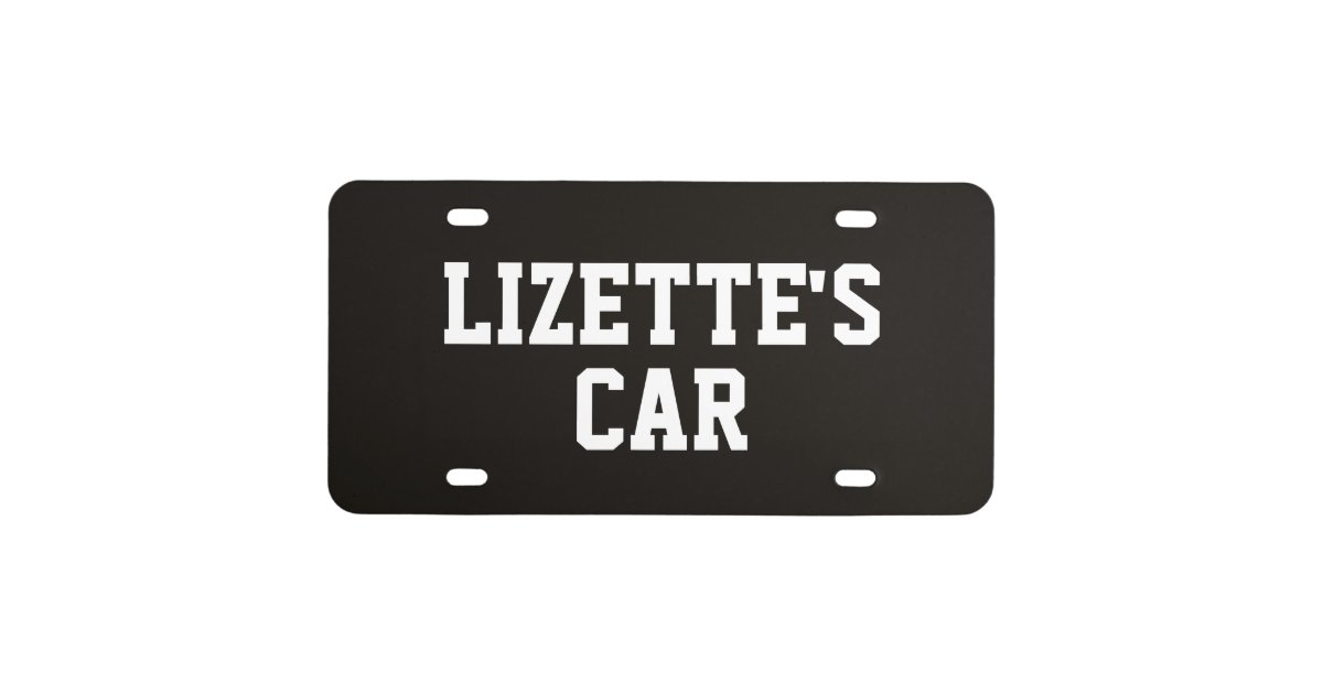 Smoky Black Add Name License Plate | Zazzle