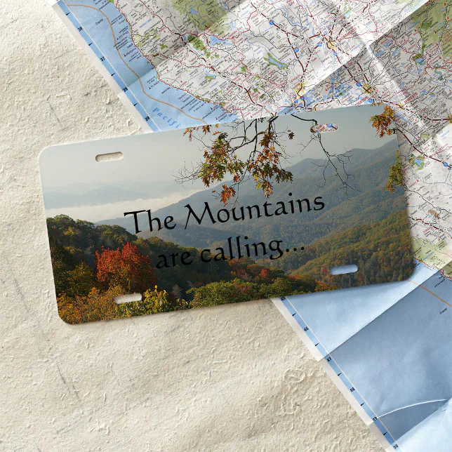 Smoky Mountain Autumn License Plate | Zazzle