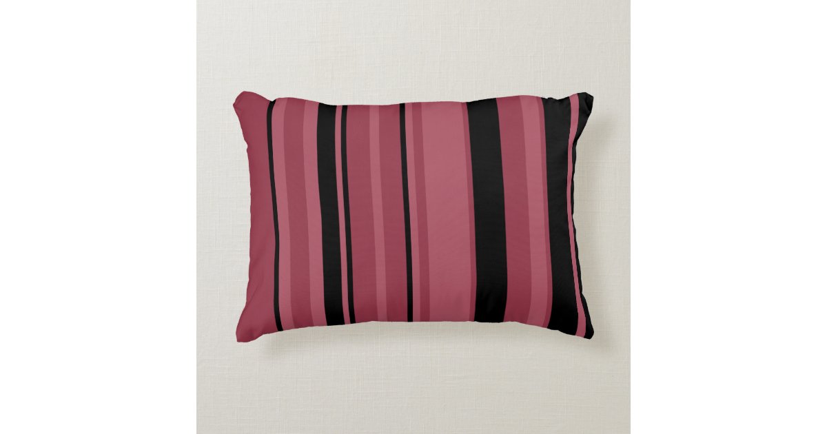 Smoky Topaz and Black Stripes Accent Pillow | Zazzle